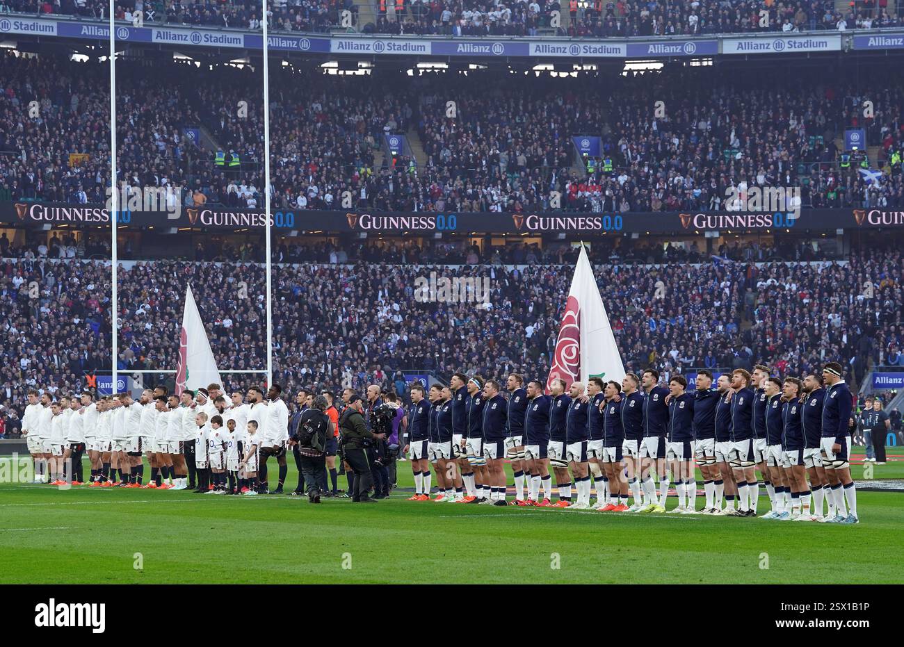 England and Scotland line up during the Guinness Men's Six Nations ...