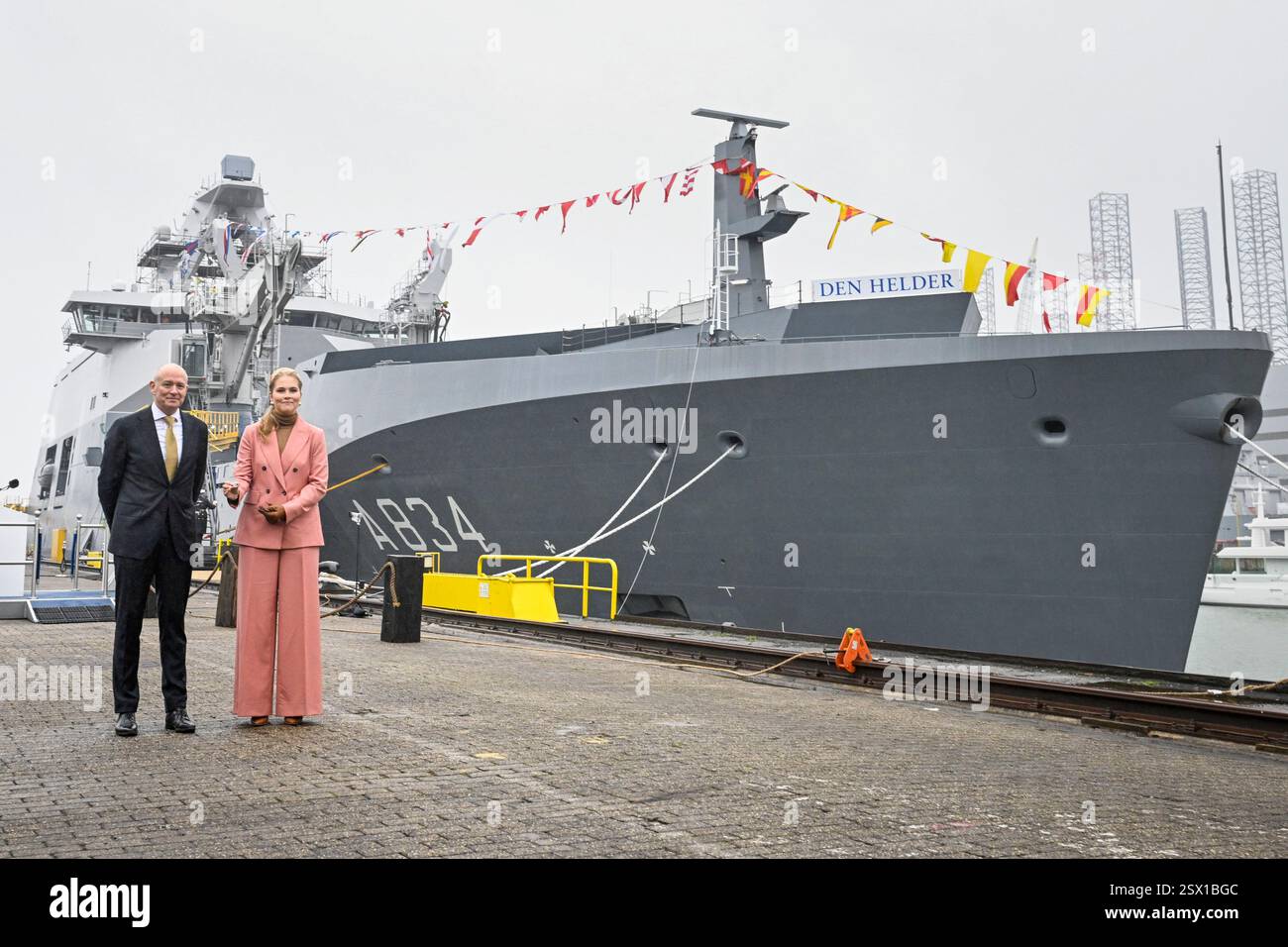 Princess Amalia at the christening of the Combat Support Ship Den ...