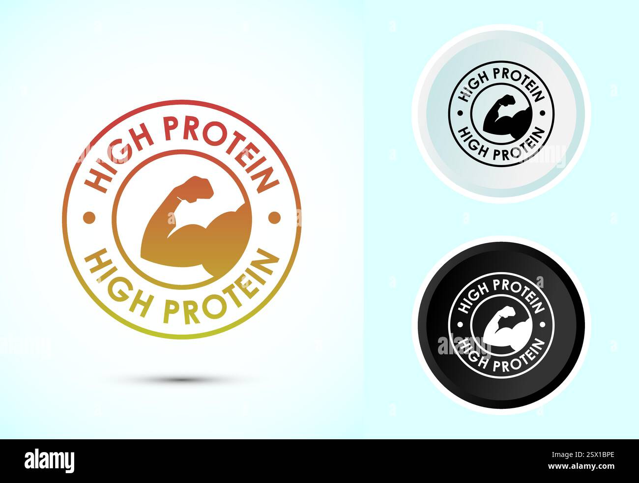 High protein icon, High protein label design for packaging, Nutrition ...