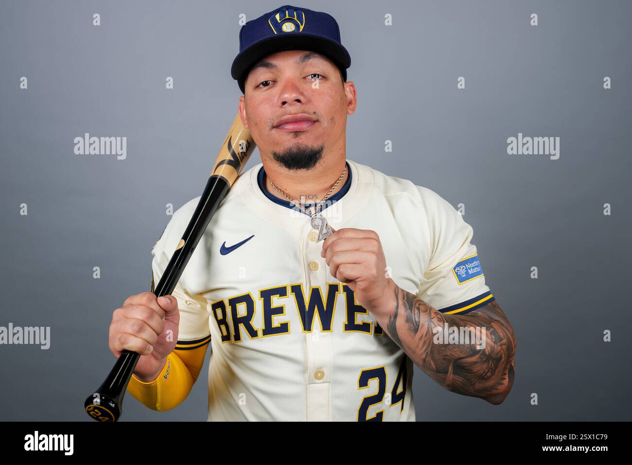 This is a 2025 photo of catcher William Contreras of the Milwaukee ...