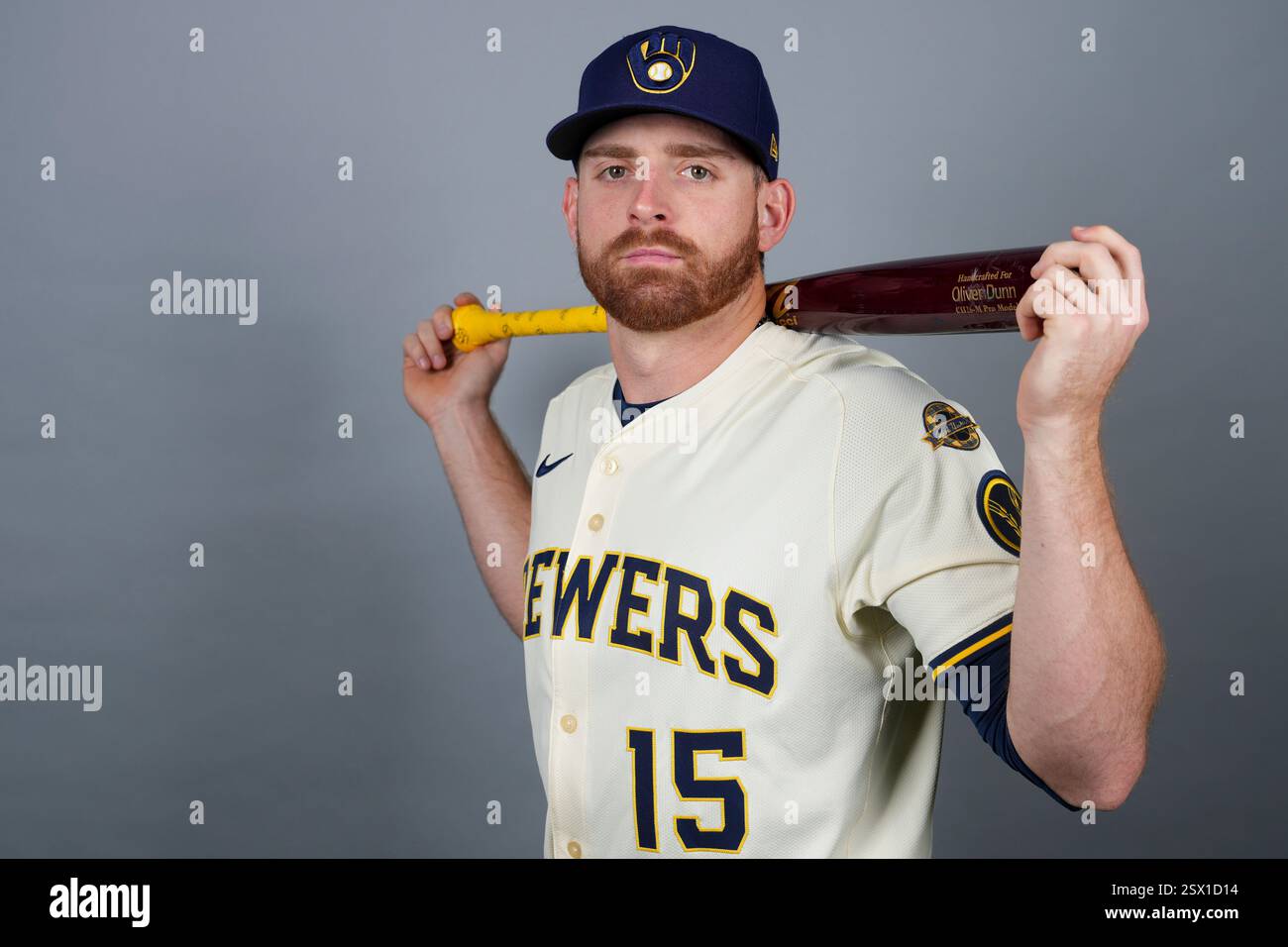 This is a 2025 photo of infielder Oliver Dunn of the Milwaukee Brewers ...