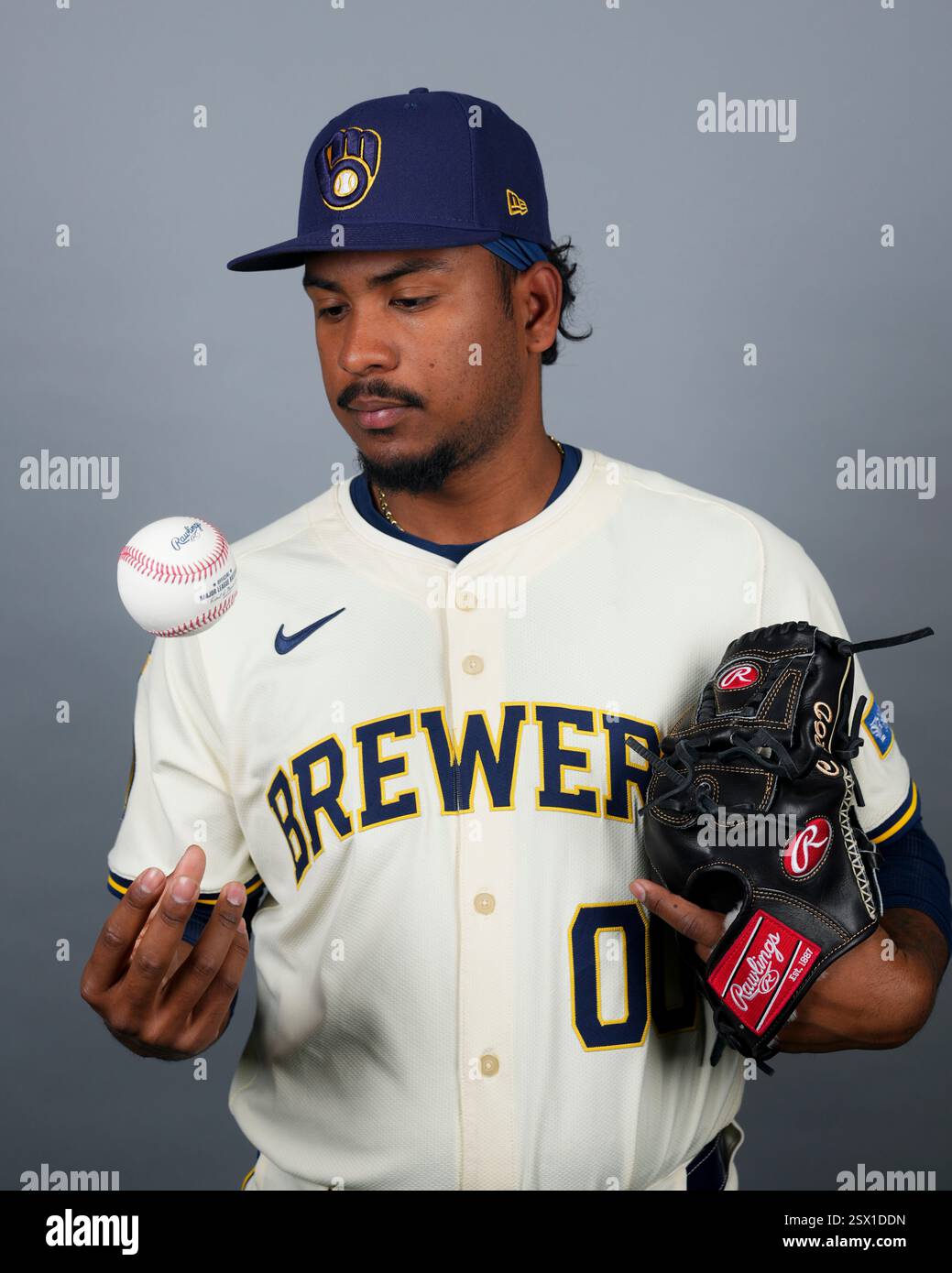 This is a 2025 photo of pitcher Carlos Rodriguez of the Milwaukee ...