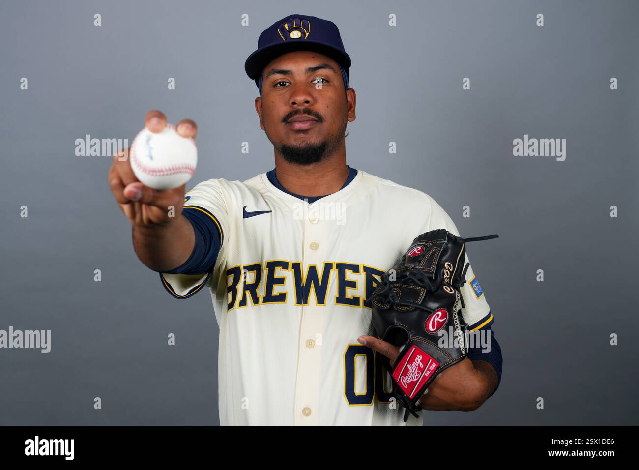This is a 2025 photo of pitcher Carlos Rodriguez of the Milwaukee ...