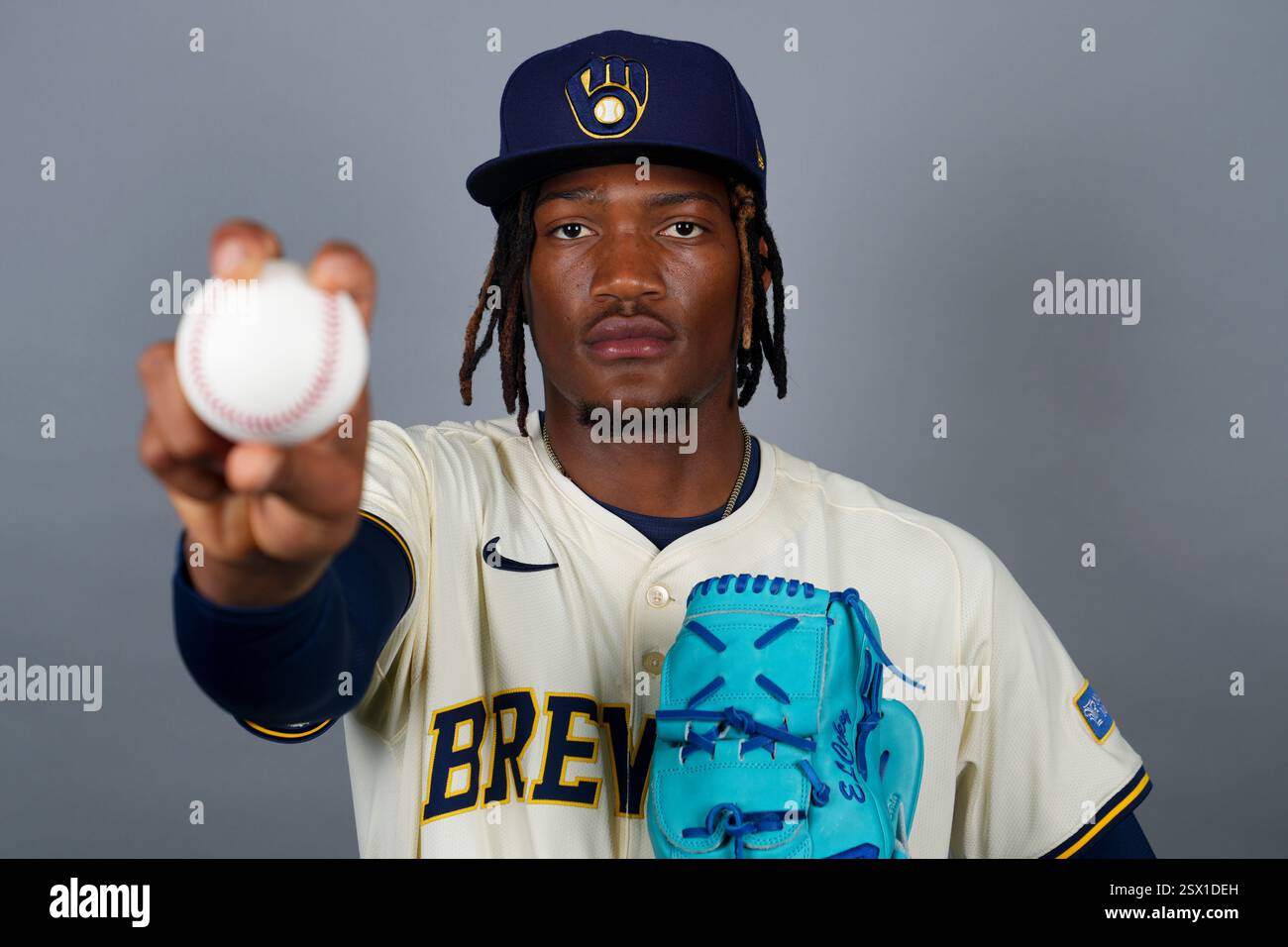 This is a 2025 photo of pitcher Abner Uribe of the Milwaukee Brewers ...