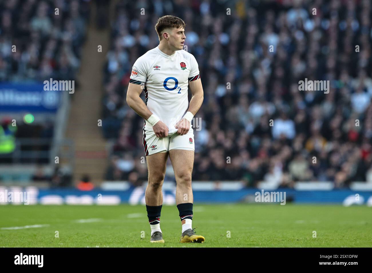 Tommy Freeman of England during the 2025 Guinness 6 Nations match ...