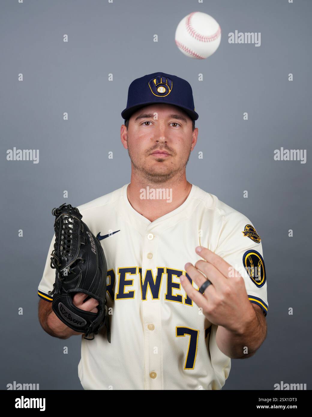 This is a 2025 photo of pitcher Connor Thomas of the Milwaukee Brewers ...
