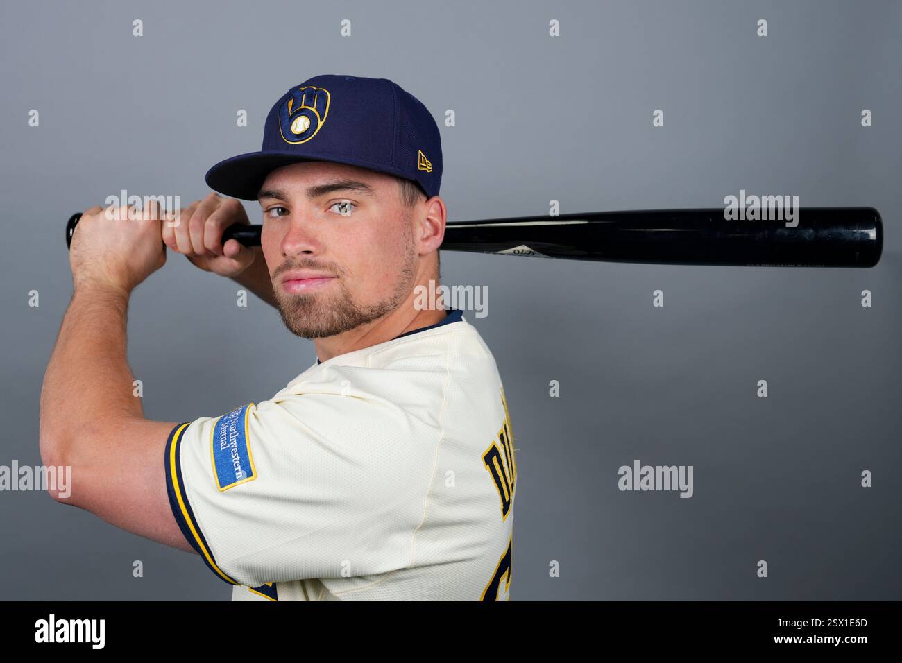 This is a 2025 photo of infielder Caleb Durbin of the Milwaukee Brewers ...