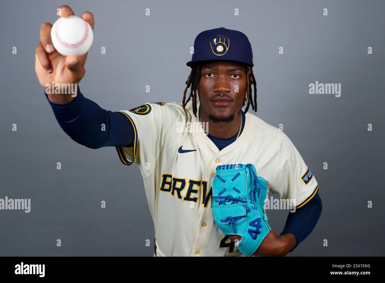 This is a 2025 photo of pitcher Abner Uribe of the Milwaukee Brewers ...