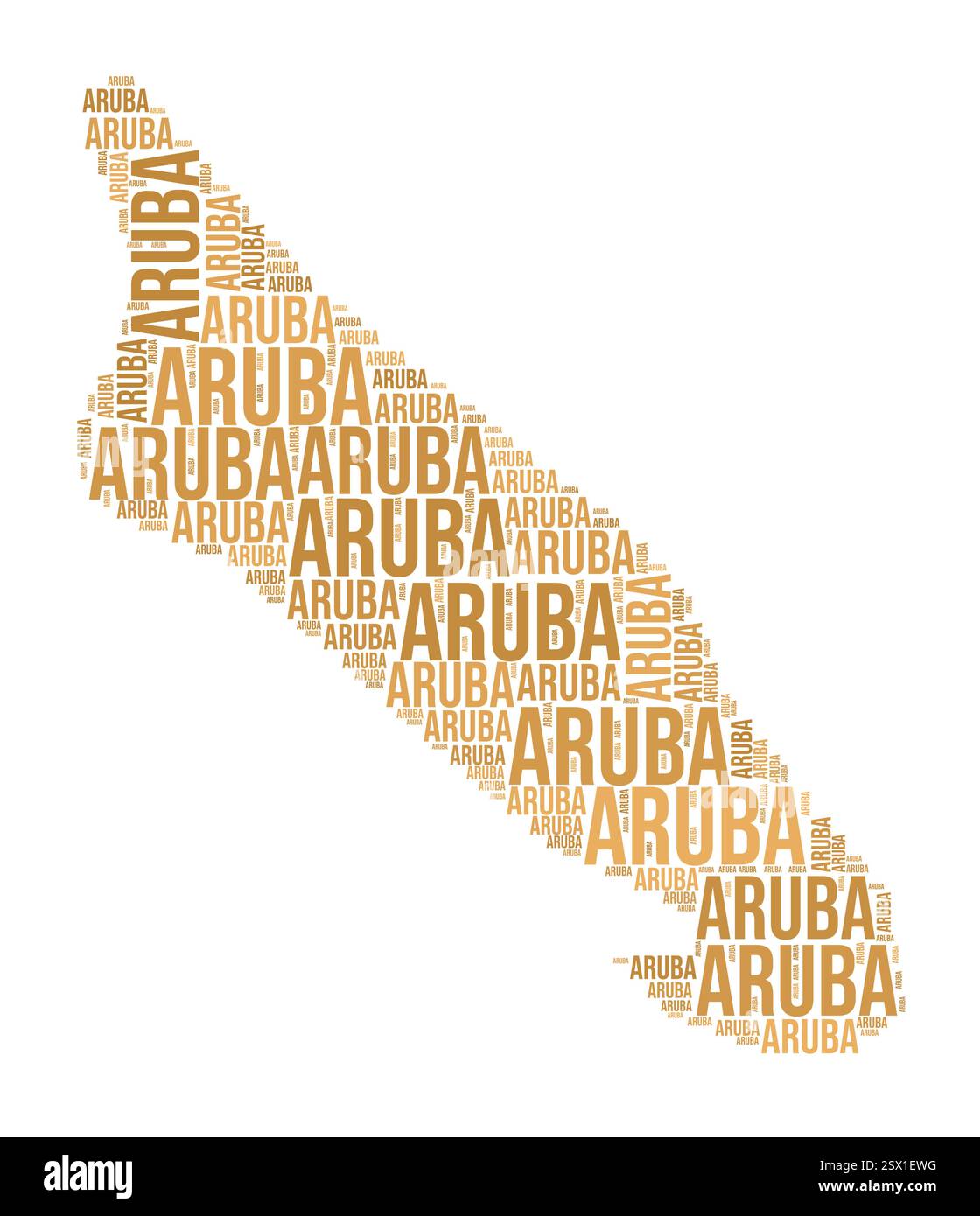 Aruba word cloud. Country shape with region division. Aruba typography ...