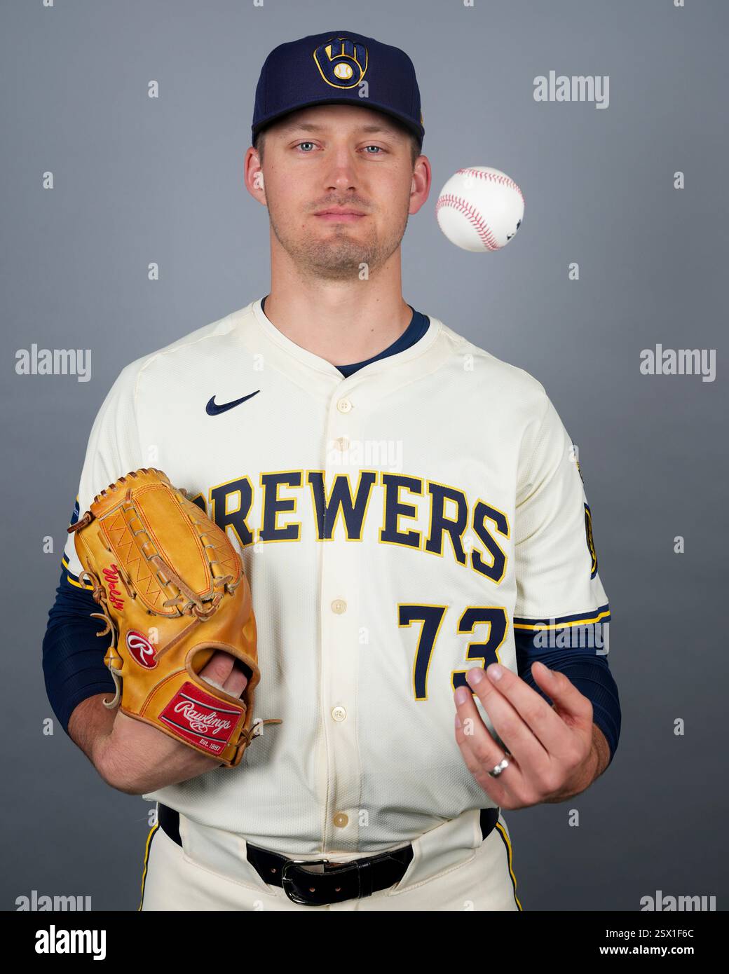 This is a 2025 photo of pitcher Grant Wolfram of the Milwaukee Brewers ...