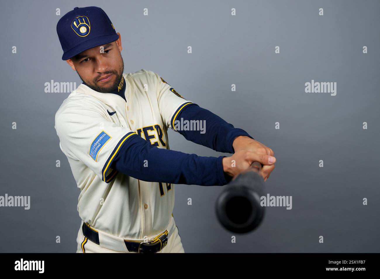 This is a 2025 photo of outfielder Blake Perkins of the Milwaukee ...
