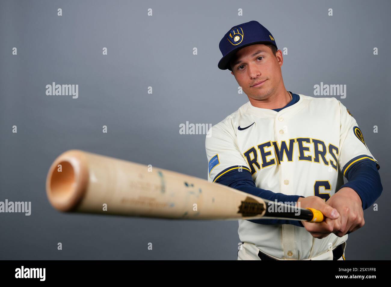 This is a 2025 photo of outfielder Isaac Collins of the Milwaukee ...