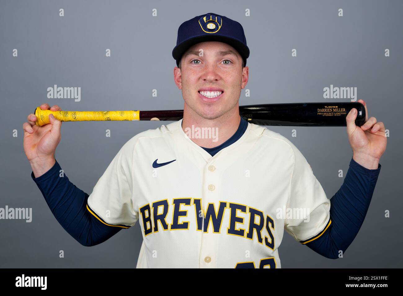 This is a 2025 photo of catcher Darrien Miller of the Milwaukee Brewers ...