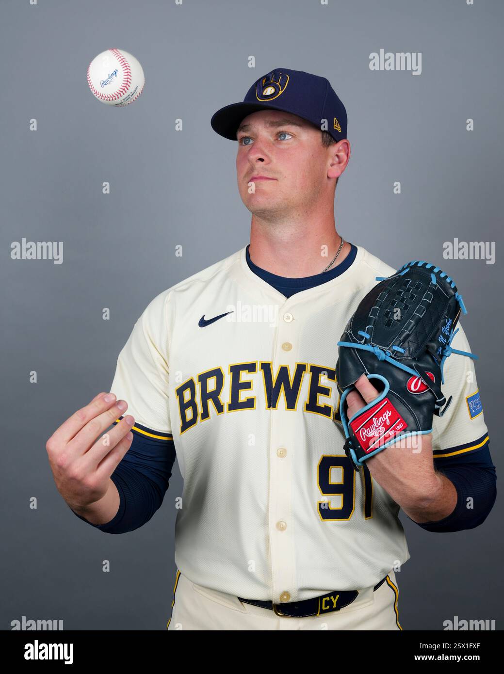 This is a 2025 photo of pitcher Craig Yoho of the Milwaukee Brewers ...