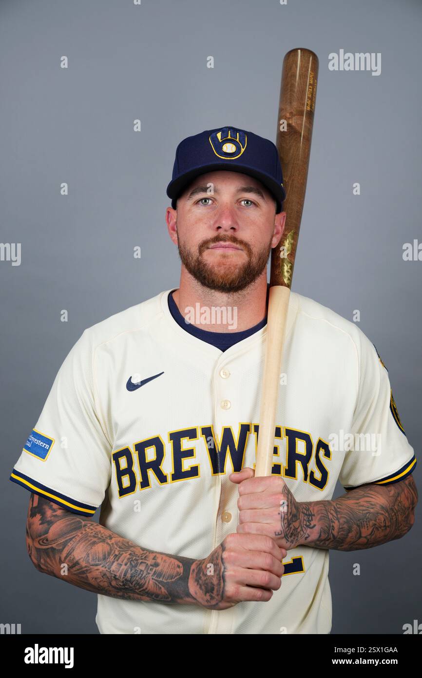 This is a 2025 photo of infielder Brice Turang of the Milwaukee Brewers ...