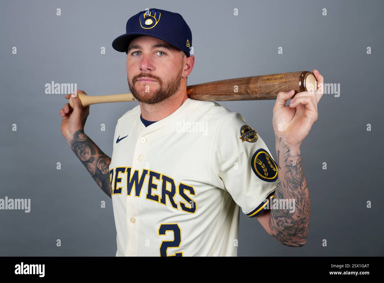 This is a 2025 photo of infielder Brice Turang of the Milwaukee Brewers ...