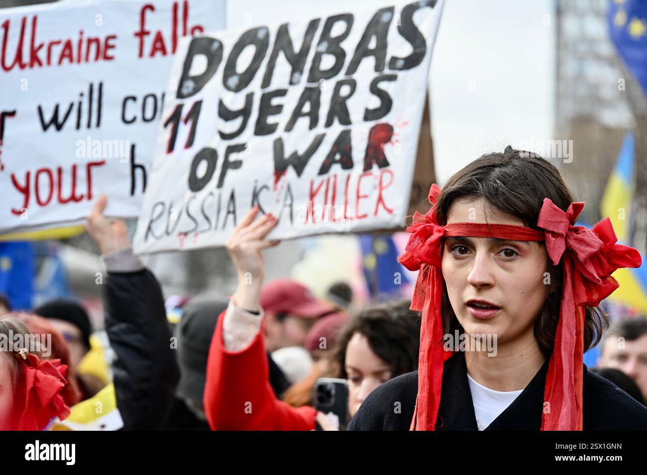 Ukrainian singers from the Hromada Choir. Activists marched on the ...