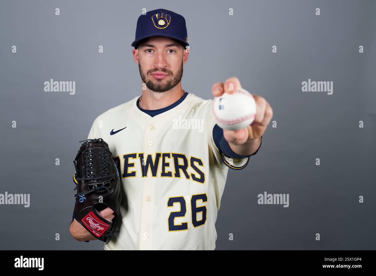 This is a 2025 photo of pitcher Aaron Ashby of the Milwaukee Brewers ...