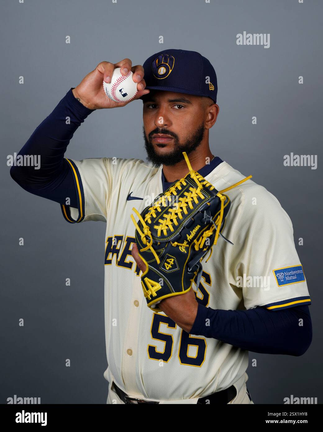 This is a 2025 photo of pitcher Grant Anderson of the Milwaukee Brewers ...