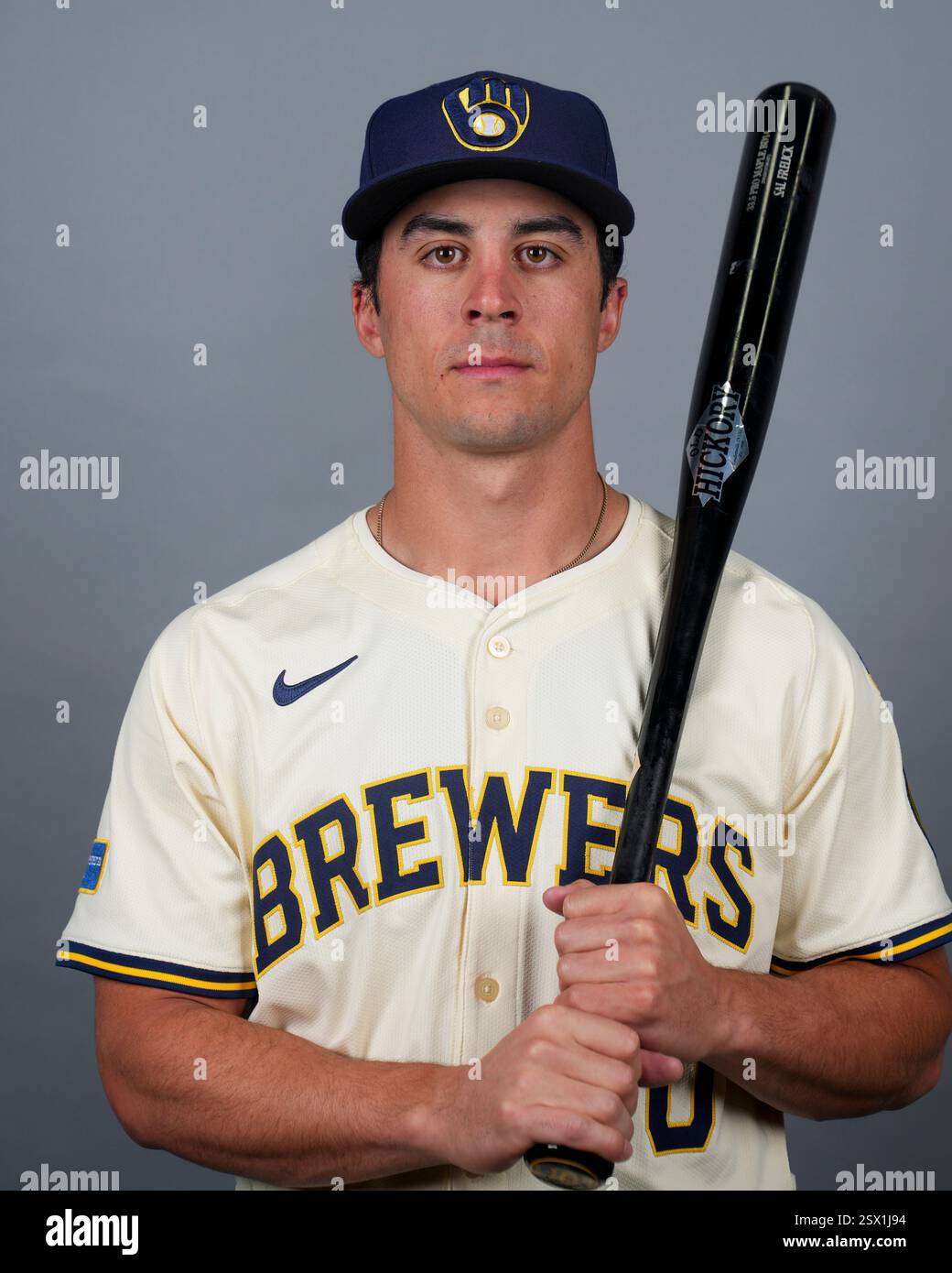 This is a 2025 photo of outfielder Sal Frelick of the Milwaukee Brewers baseball team. This ...