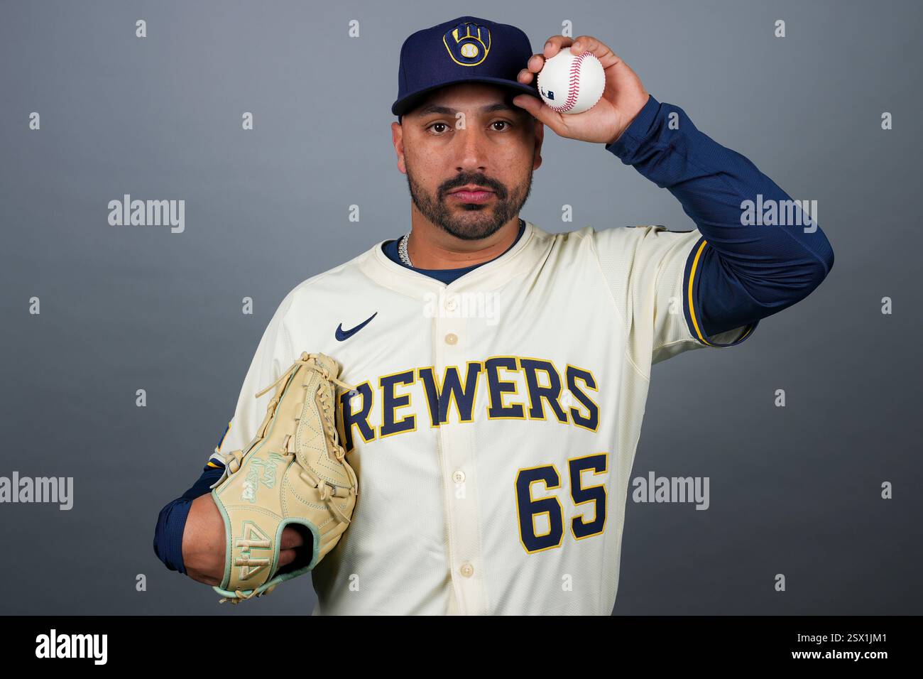 This is a 2025 photo of pitcher Nestor Cortes of the Milwaukee Brewers ...