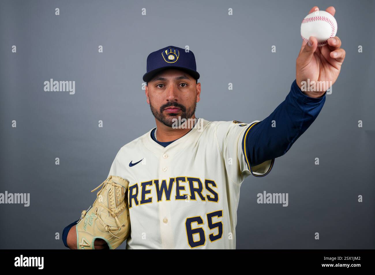 This is a 2025 photo of pitcher Nestor Cortes of the Milwaukee Brewers ...