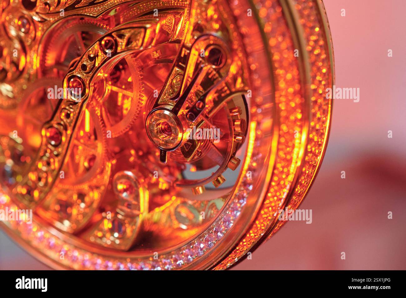 Intricate beauty of a jewelry watch mechanism showcasing the ...