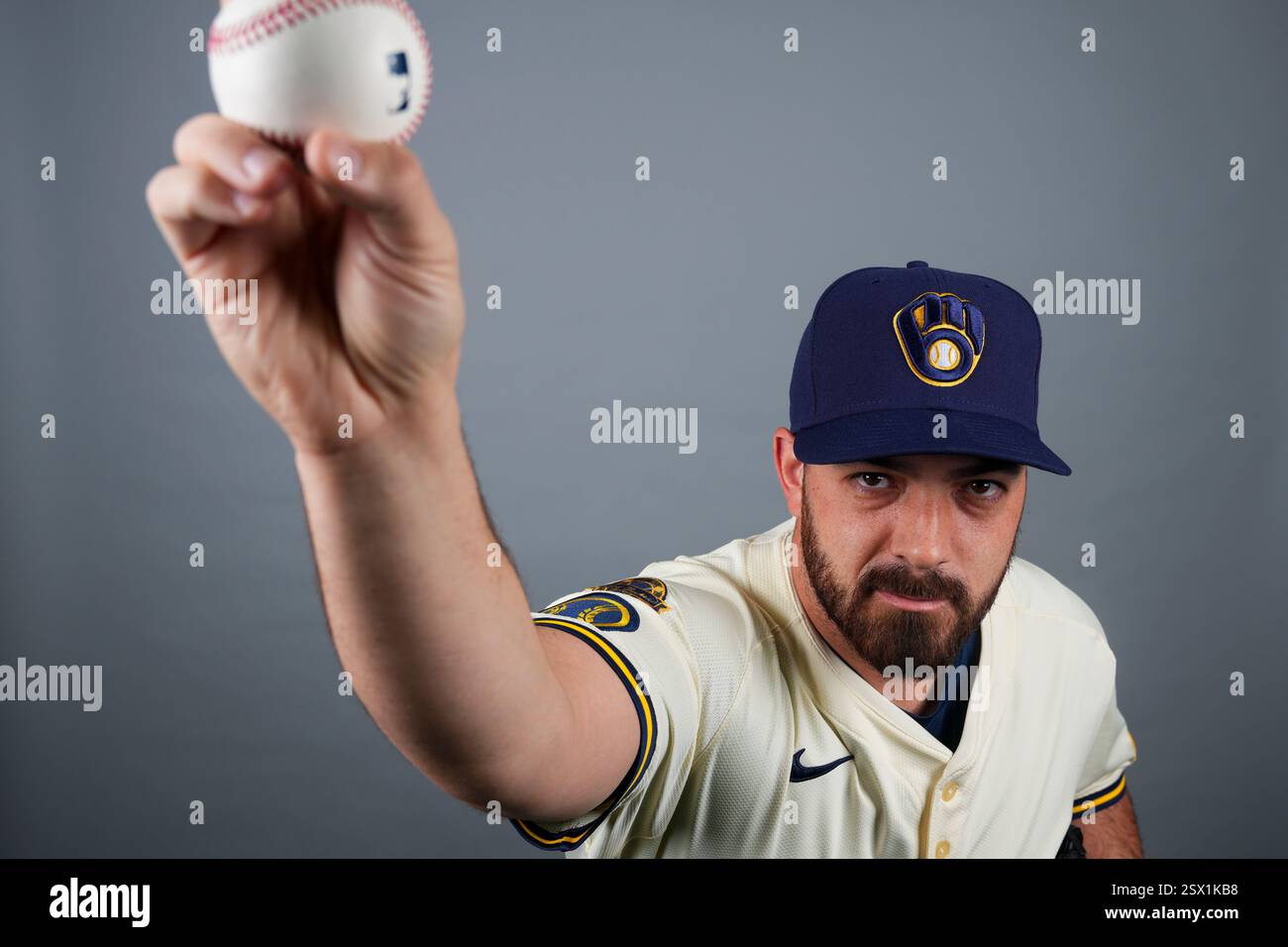 This is a 2025 photo of pitcher Aaron Civale of the Milwaukee Brewers ...