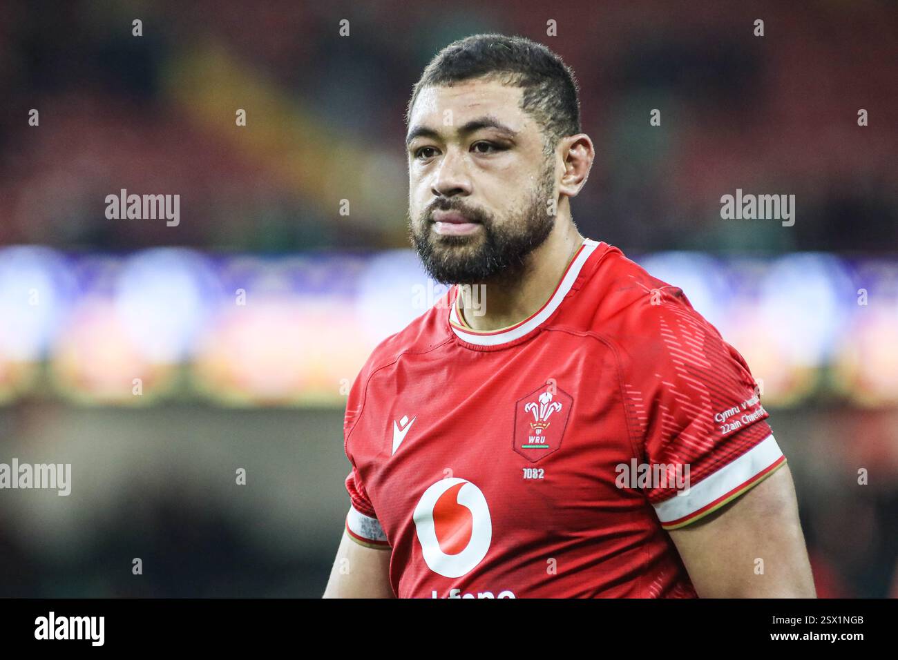 Taulupe Faletau of Wales during the 2025 Guinness 6 Nations match Wales vs Ireland at ...
