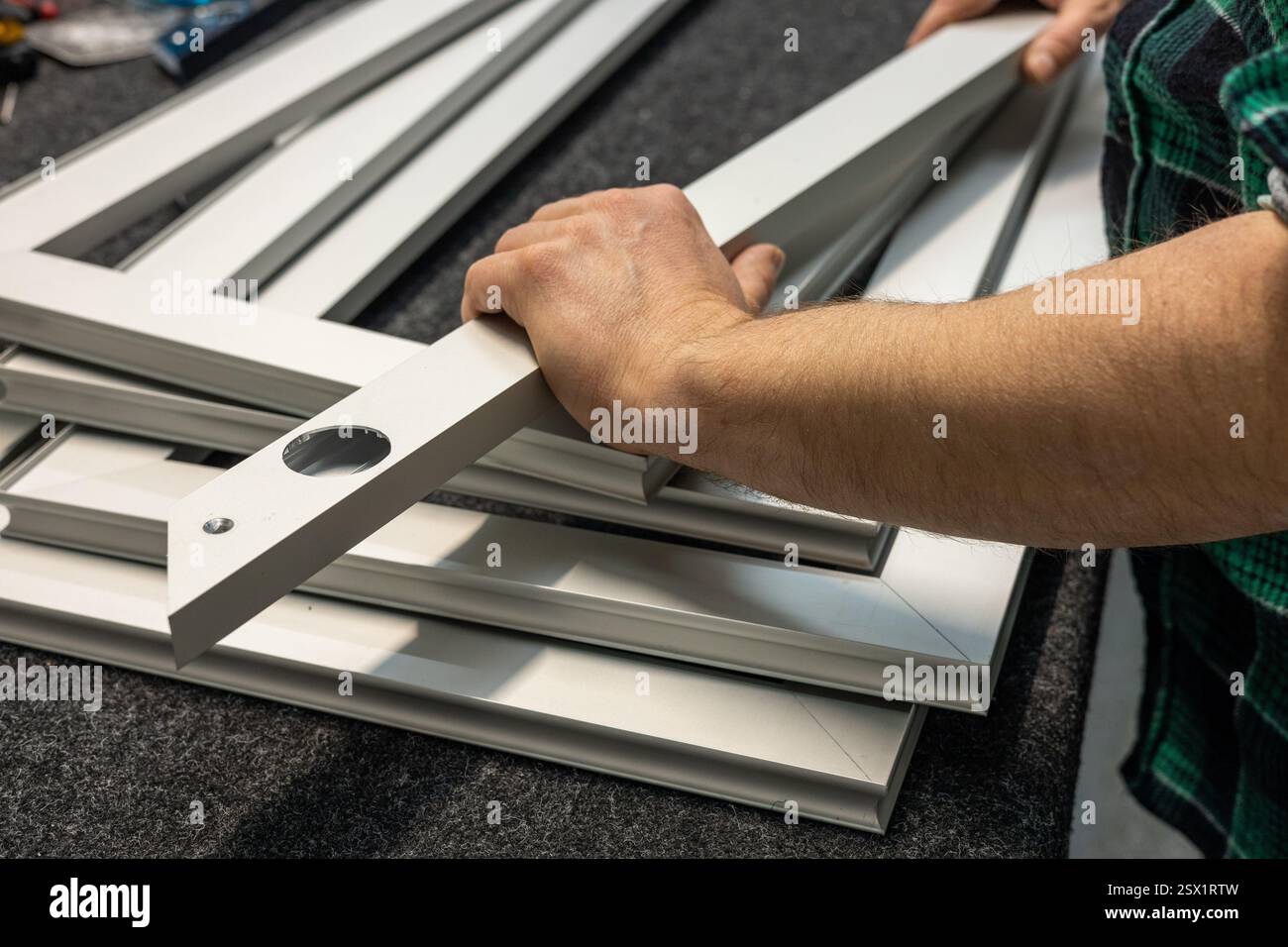 Machine assembling frames windows hi-res stock photography and images ...
