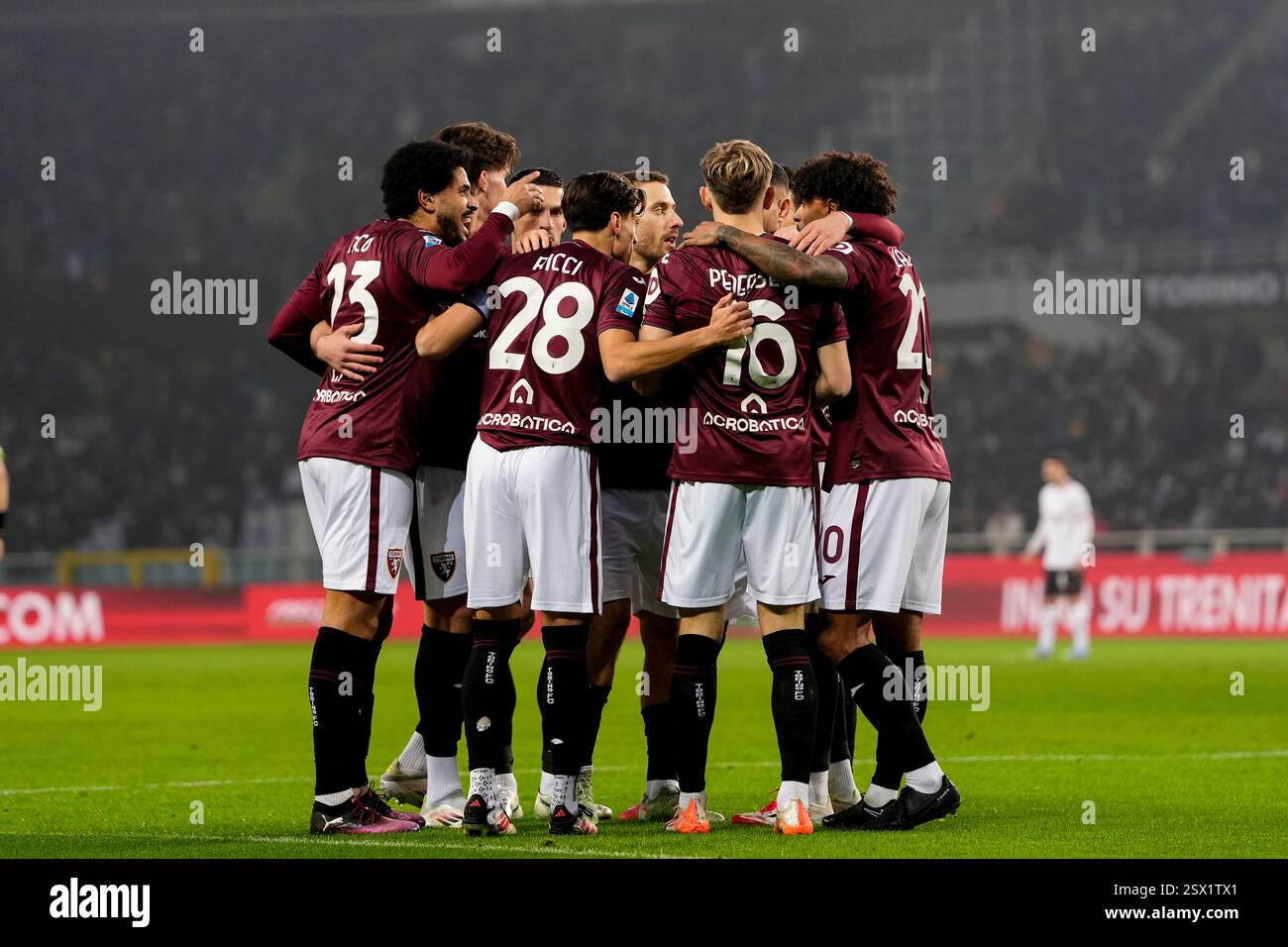 Torino, Italia. 22nd Feb, 2025. Torino Fc players celebrate after own ...