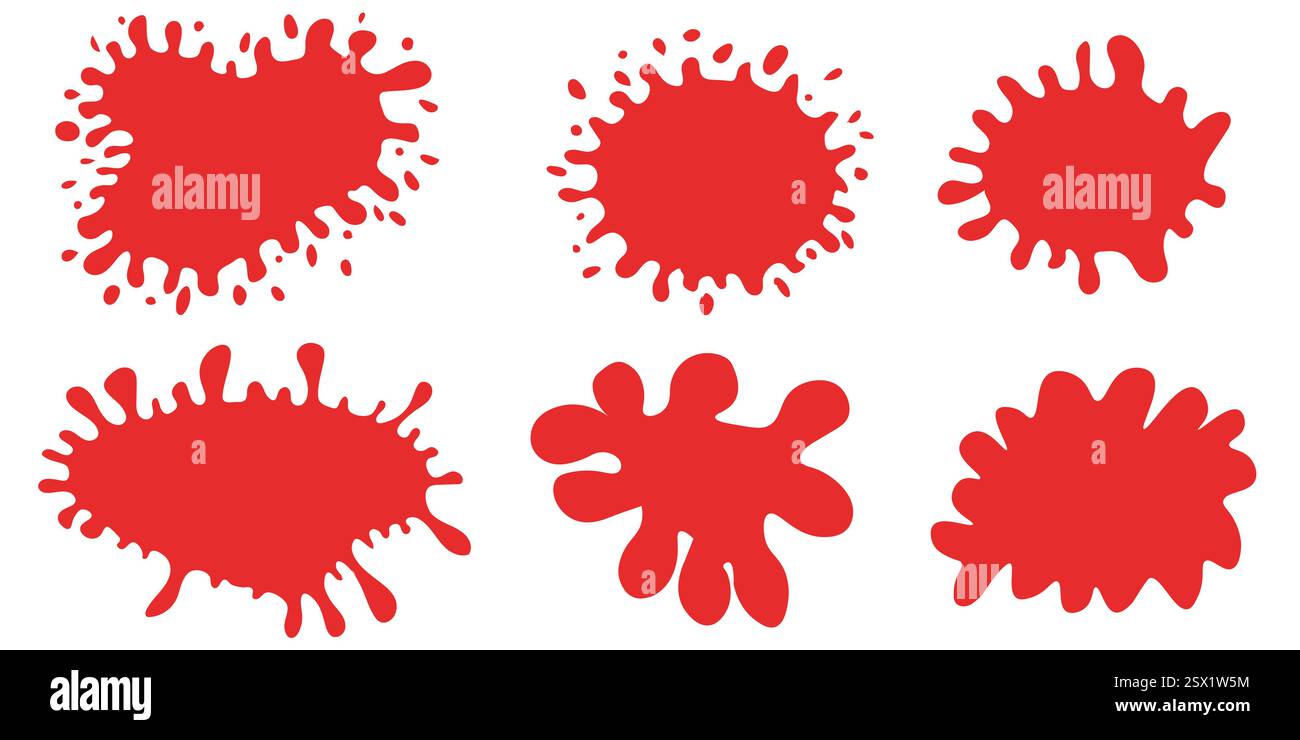 Collection of Various Red Paint Splatter Designs With Unique Shapes and ...