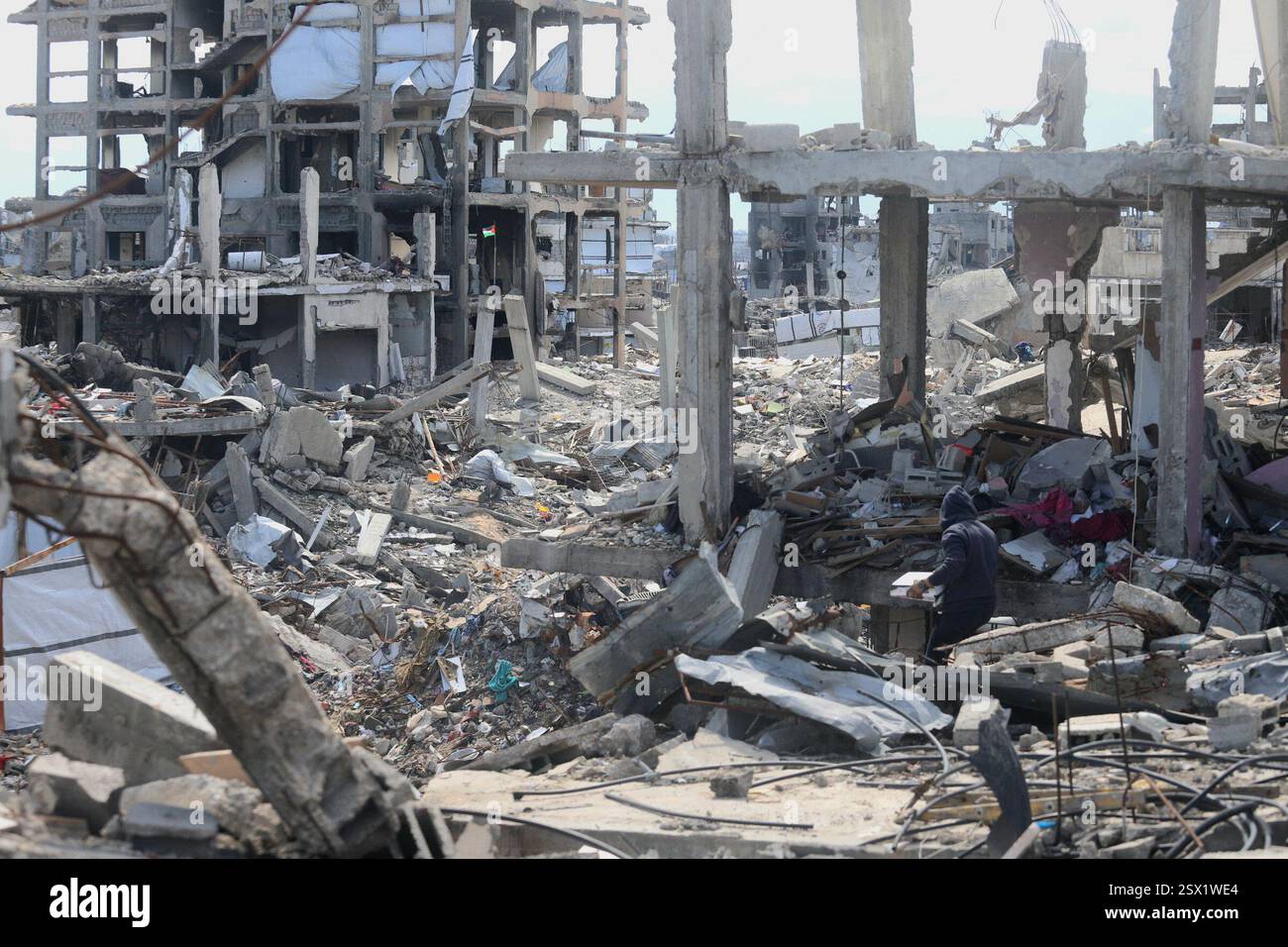 Jabalia, Palestine. 22nd Feb, 2025. This picture shows the level of ...