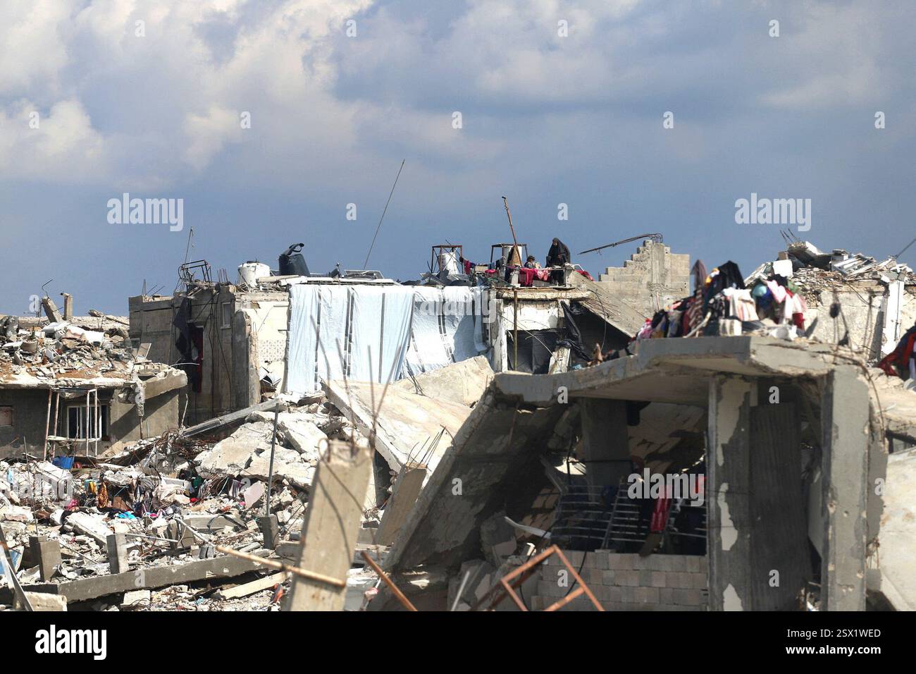 Jabalia, Palestine. 22nd Feb, 2025. This picture shows the level of ...
