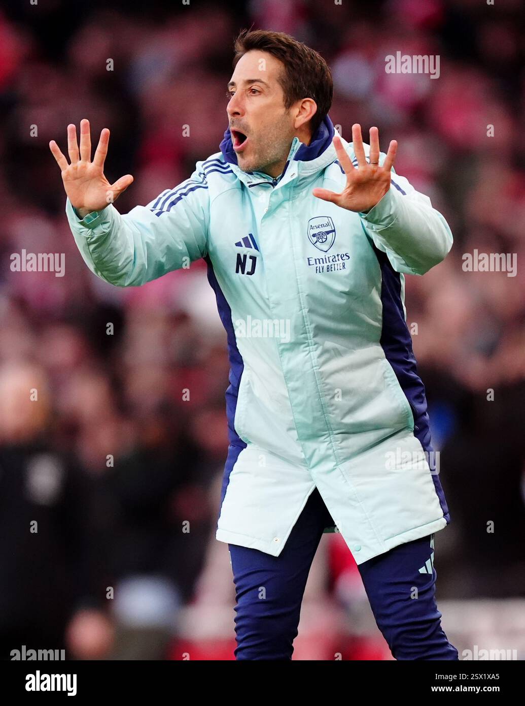 Arsenal set-piece coach Nicolas Jover during the Premier League match ...