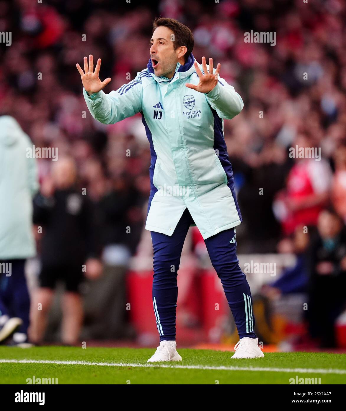 Arsenal set-piece coach Nicolas Jover during the Premier League match ...