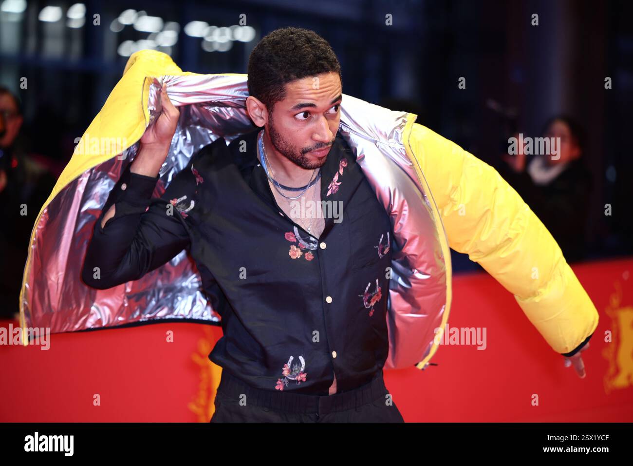 Berlin, Germany. 22nd Feb, 2025. Benito Bause, actor, walks the red ...