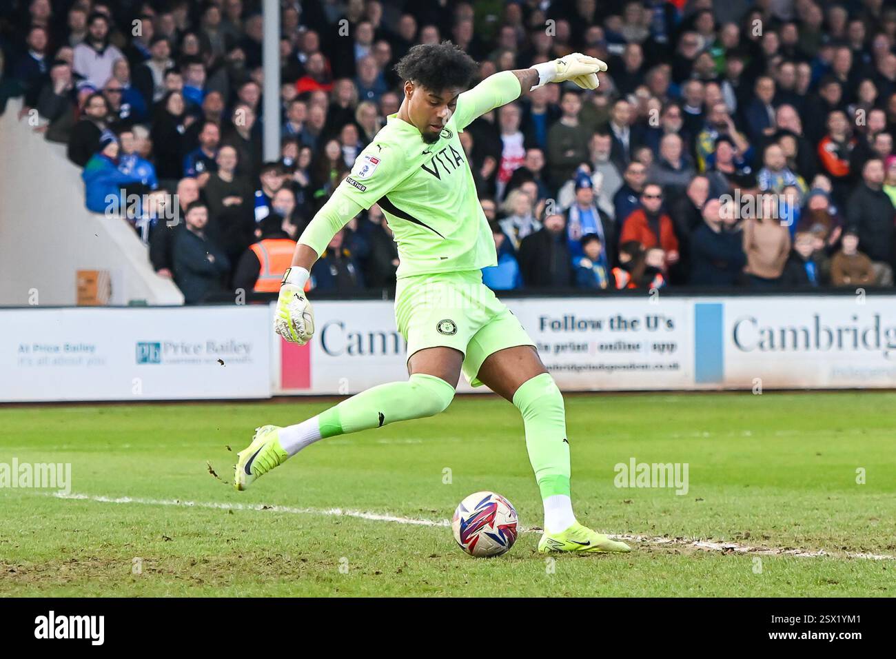 Goalkeeper Corey Addai (34 Stockport) takes goalkick during the Sky Bet ...