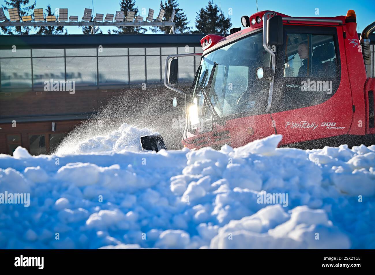 Workers and volunteers of the Nove Mesto na Morave Sports Club prepare ...