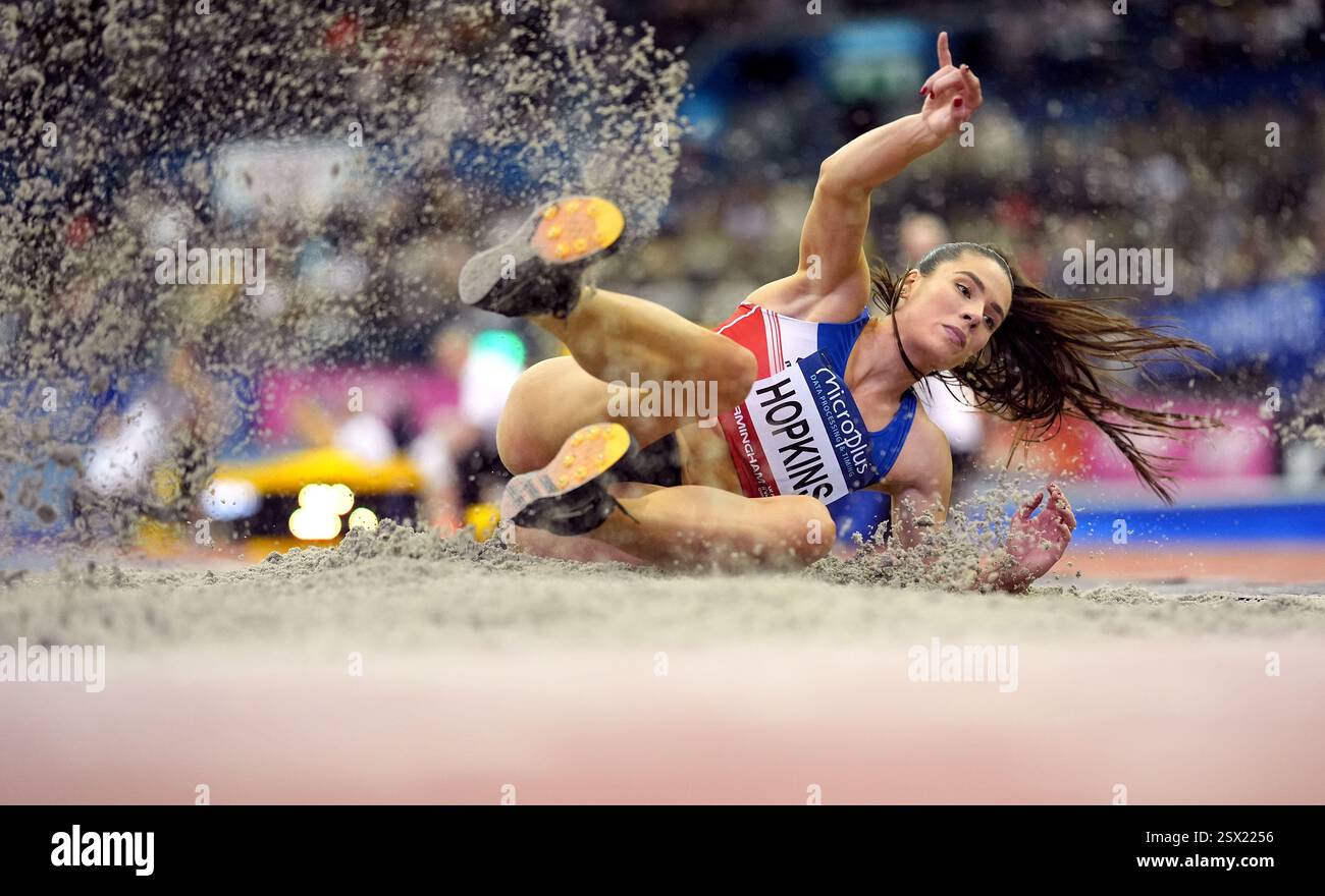 Alice Hopkins in action during the Women's Long Jump on day one of the ...
