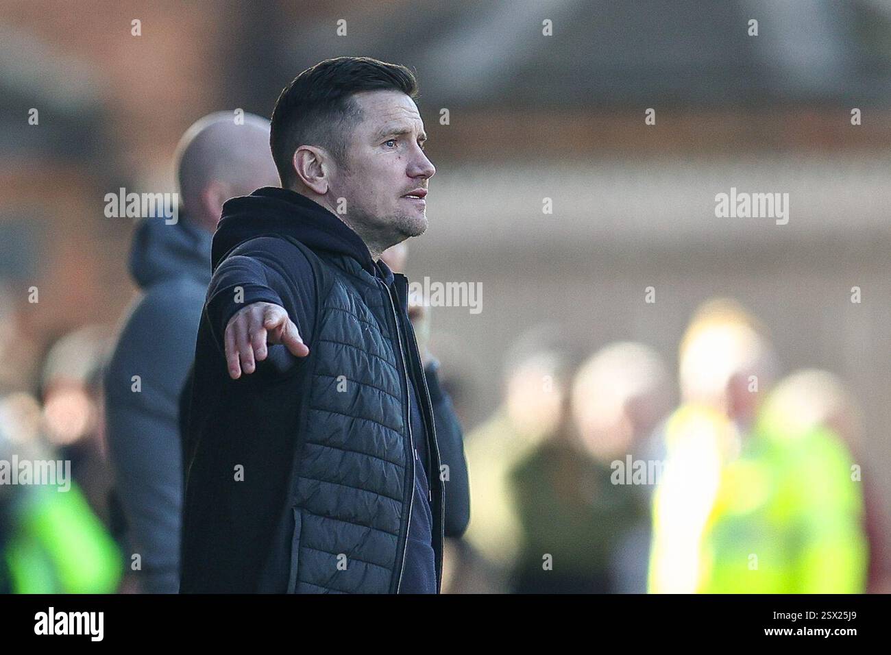 Lee Bell, manager of Crewe Alexandra during the Sky Bet League 2 match ...