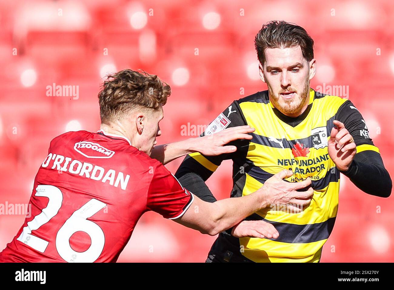 #26, Connor O'Riordan of Crewe Alexandra & #23, Connor Mahoney of ...