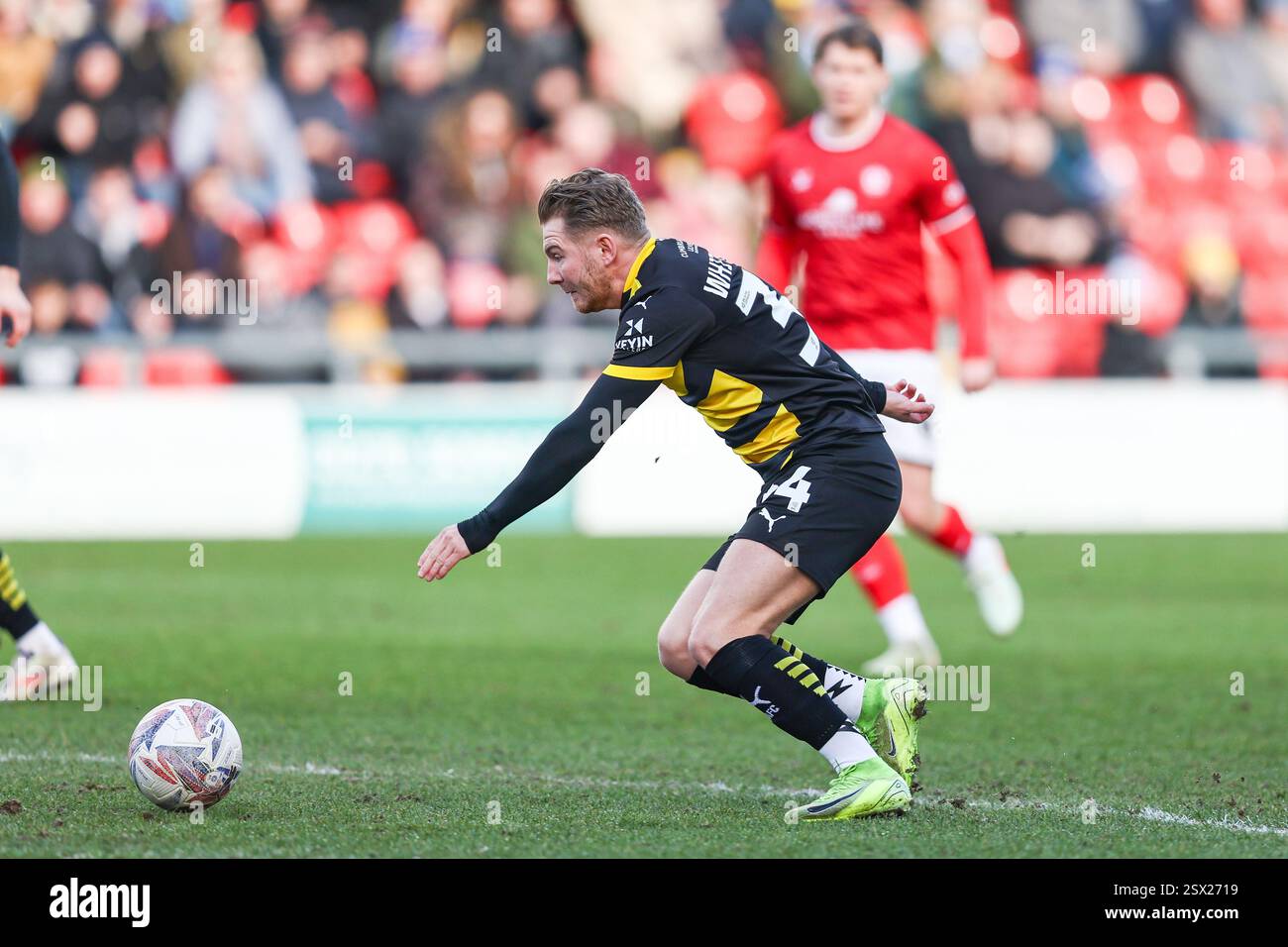 #34, Ben Whitfield of Barrow AFC in attacking action during the Sky Bet ...