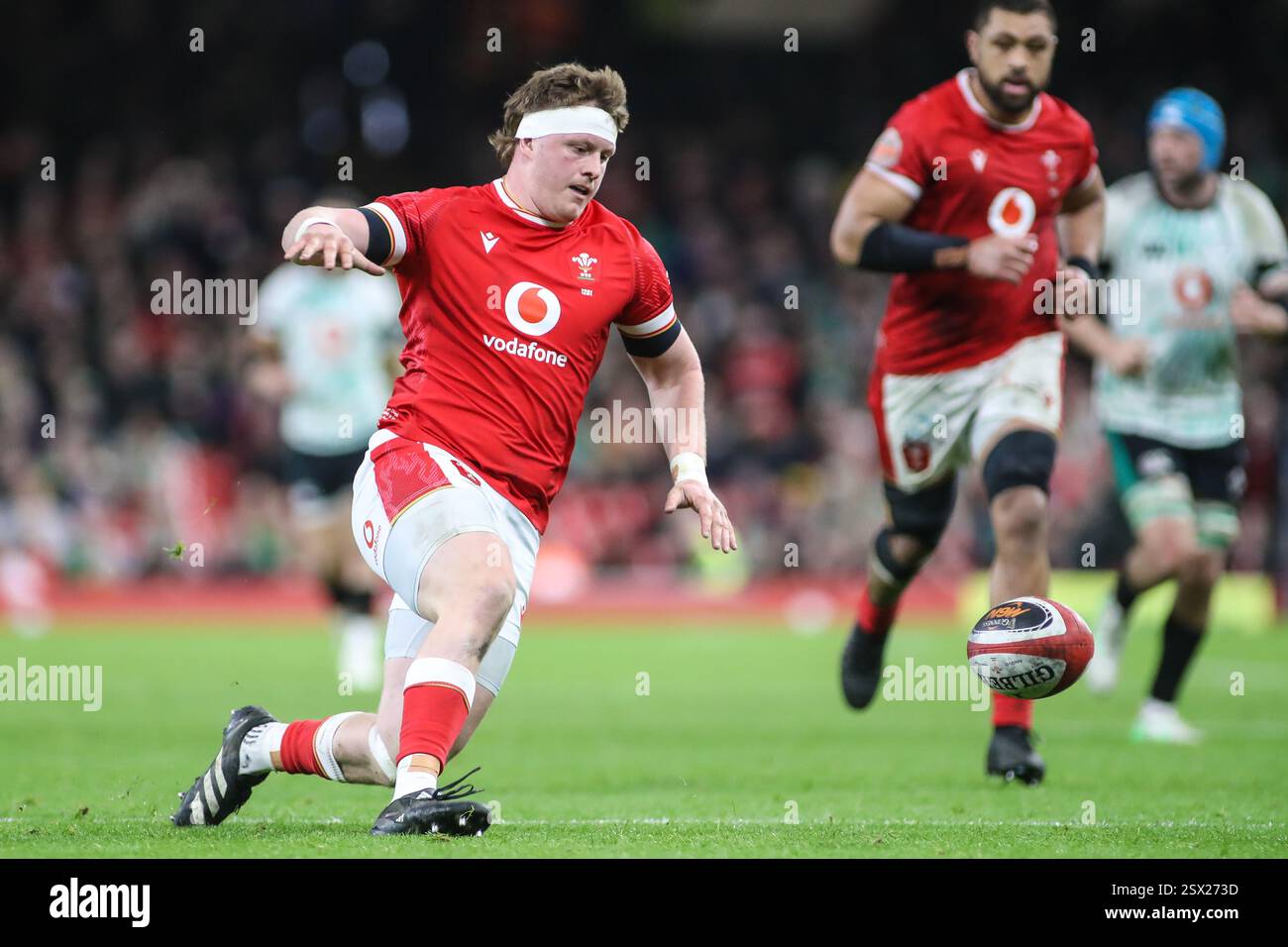 Evan Lloyd of Wales during the 2025 Guinness 6 Nations match Wales vs Ireland at Principality ...