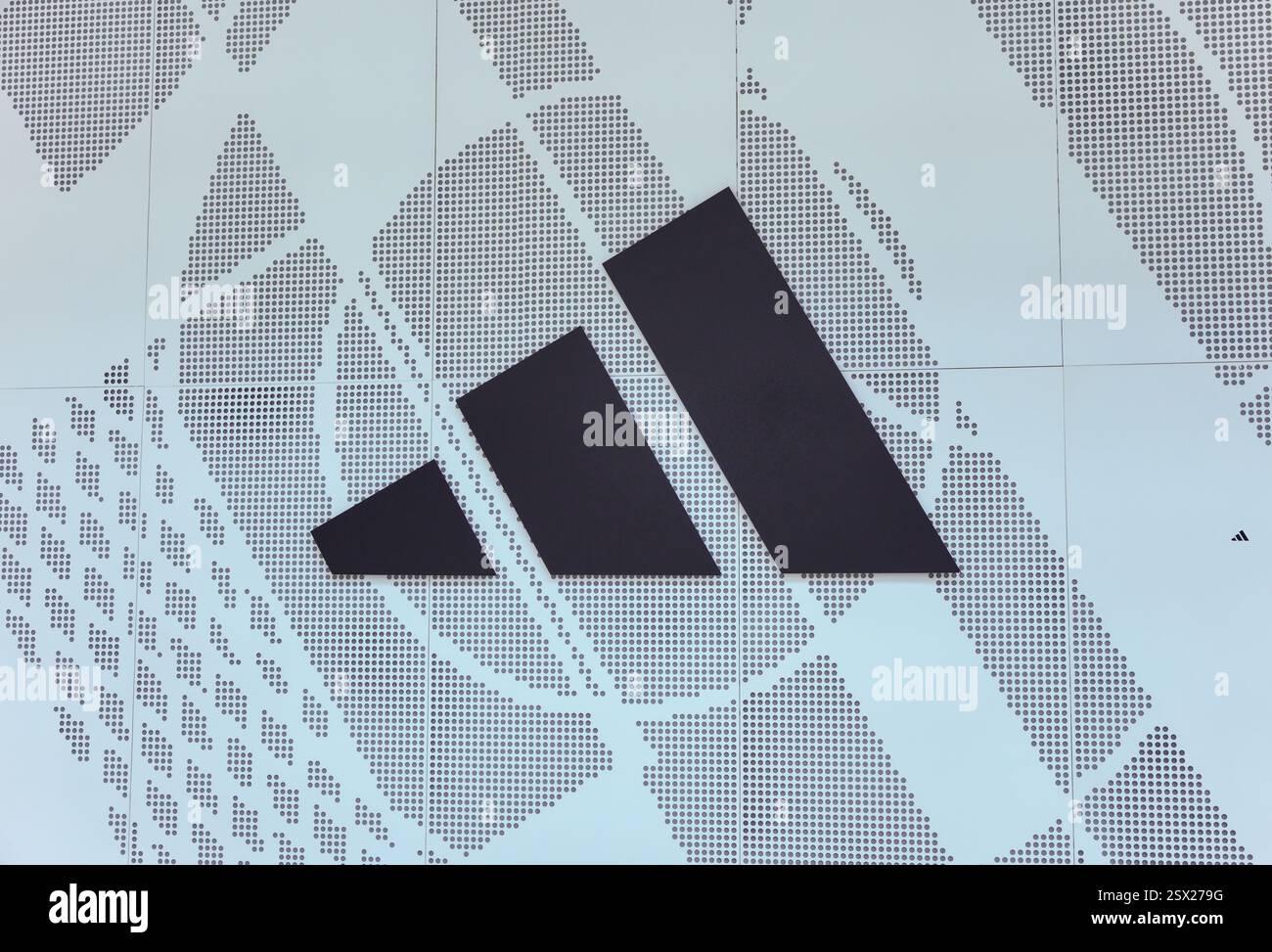 Almaty, Kazakhstan - February 19, 2025: Adidas logo on the front of the ...