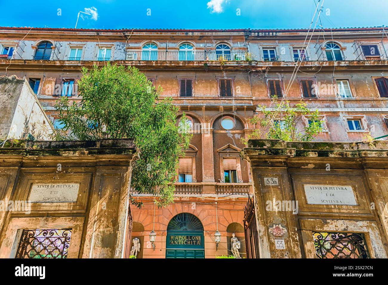 ROME - APRIL 14, 2021: Ancient building in Via Margutta, a scenic and ...