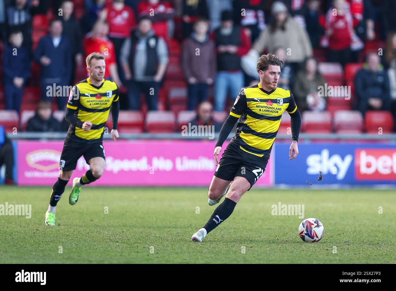#23, Connor Mahoney of Barrow AFC in action with the ball during the ...