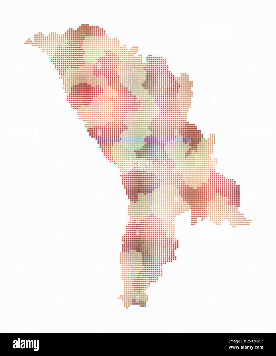 Moldova dotted map. Digital style map of the country on white ...
