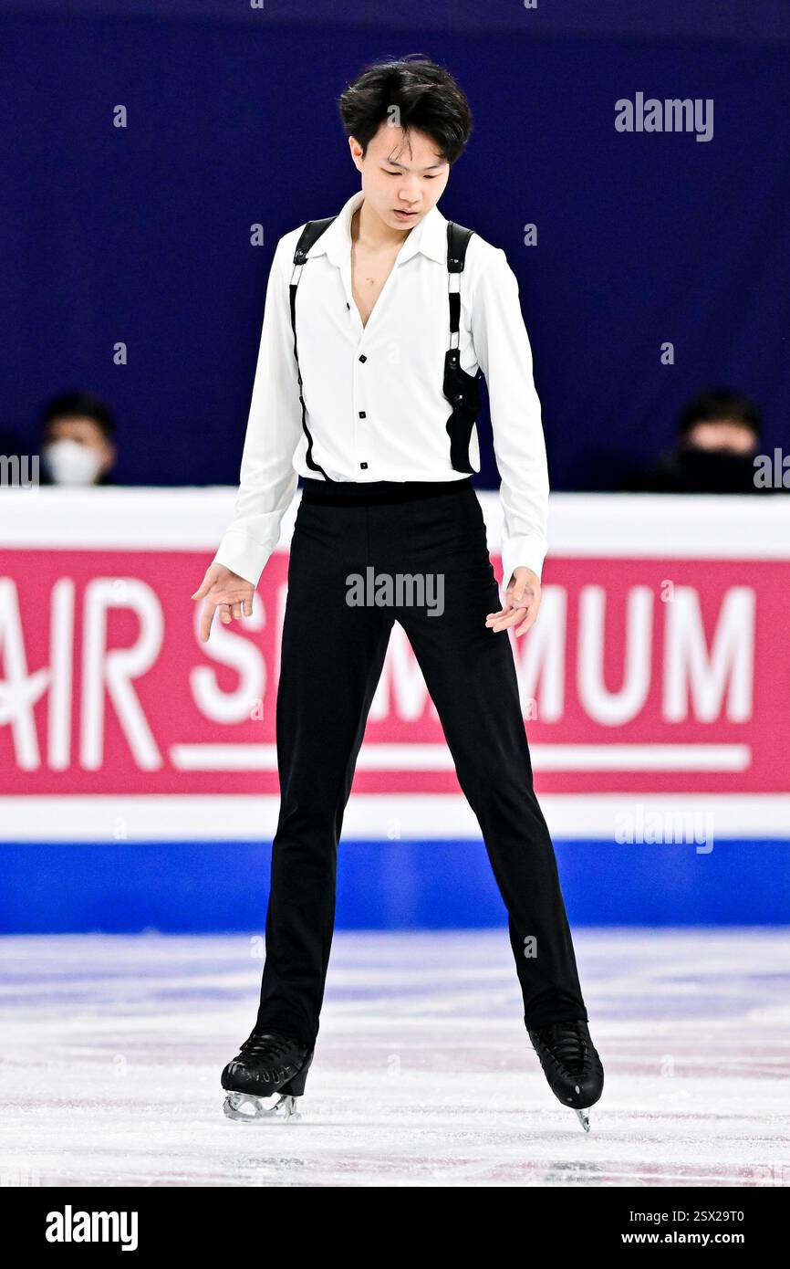 Zhiming PENG (CHN), during Men Free Skating, at the ISU Four Continents ...
