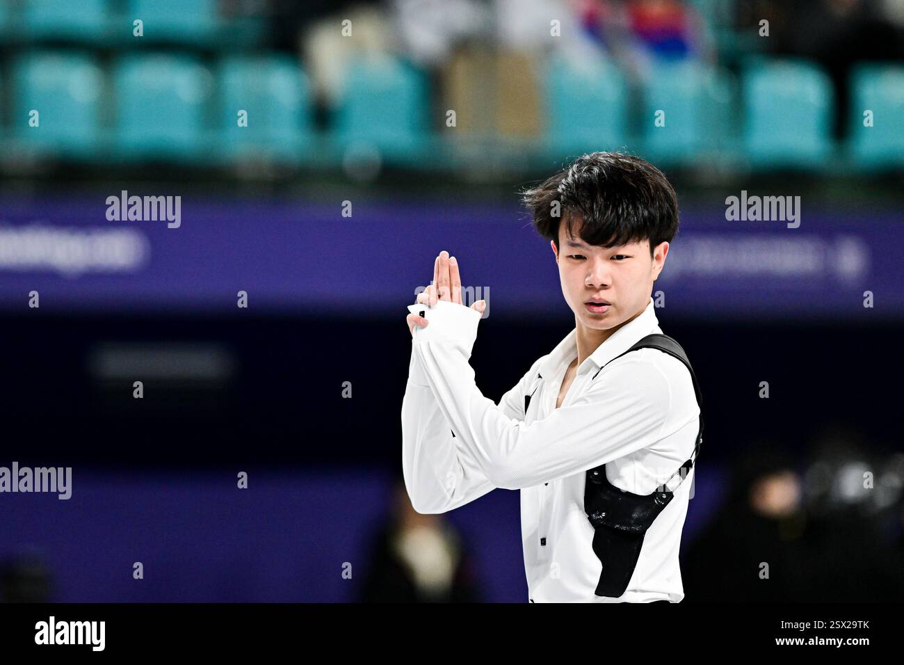 Zhiming PENG (CHN), during Men Free Skating, at the ISU Four Continents ...